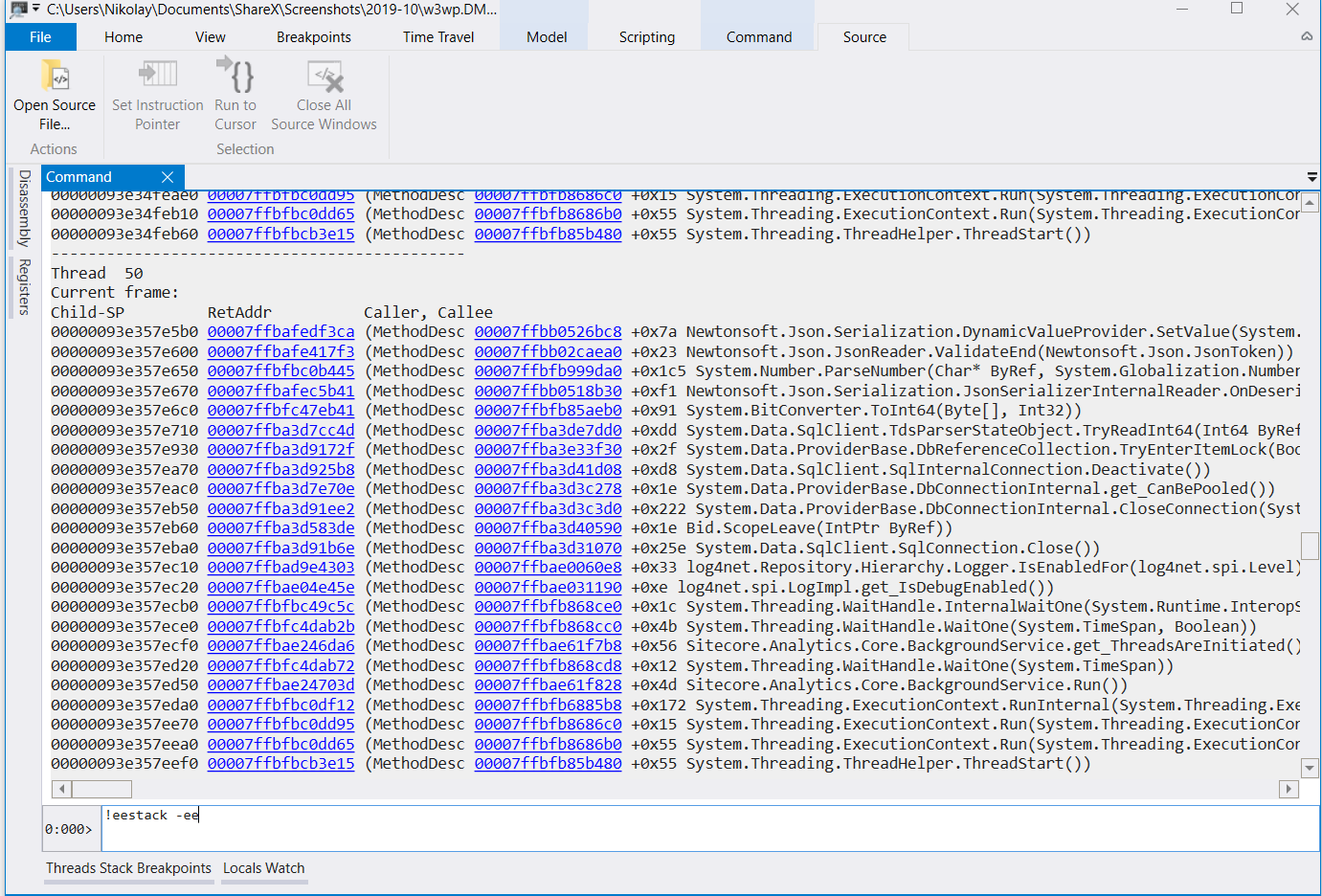 Loading memory snapshot into debugger – Making it run faster