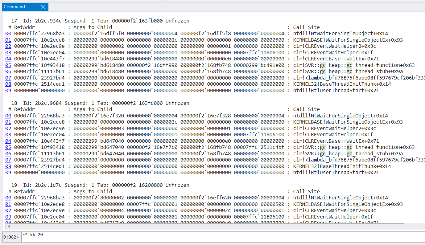 WinDBG commands, threads – Making it run faster